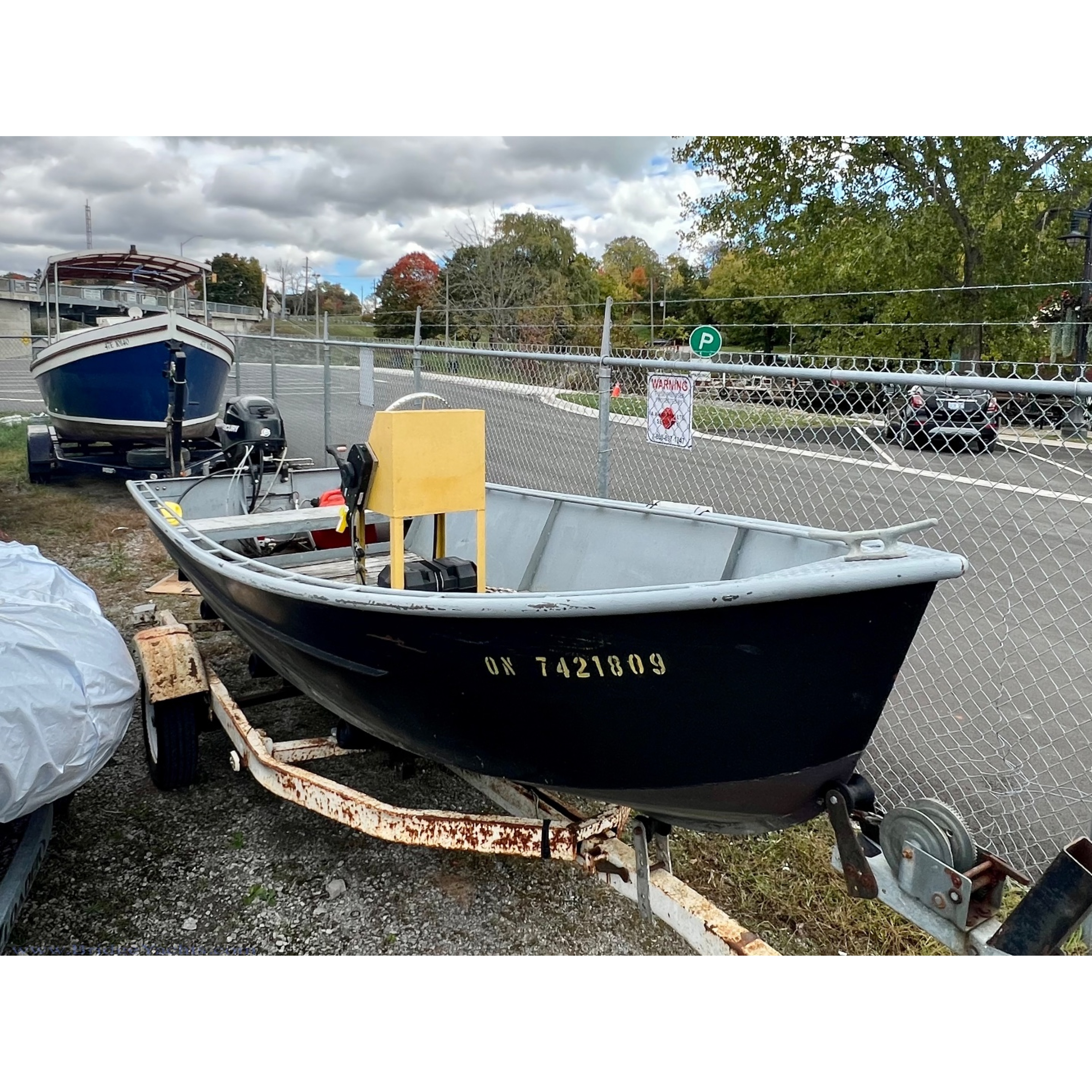 Used 16' Custom Steel Work Boat with Mercury 25HP F25ELPT EFI Four ...