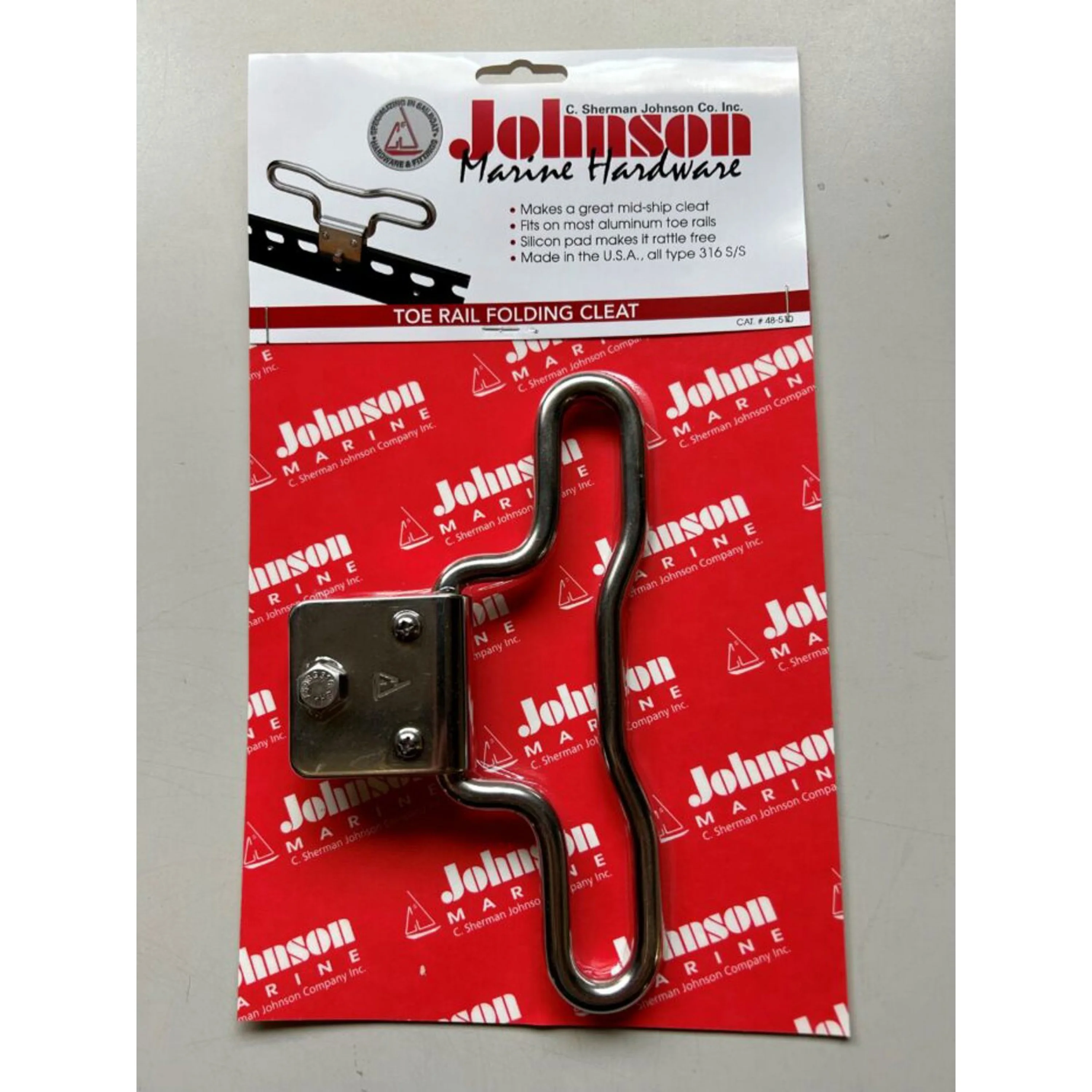 TOE RAIL FOLDING CLEAT SS 3/8"