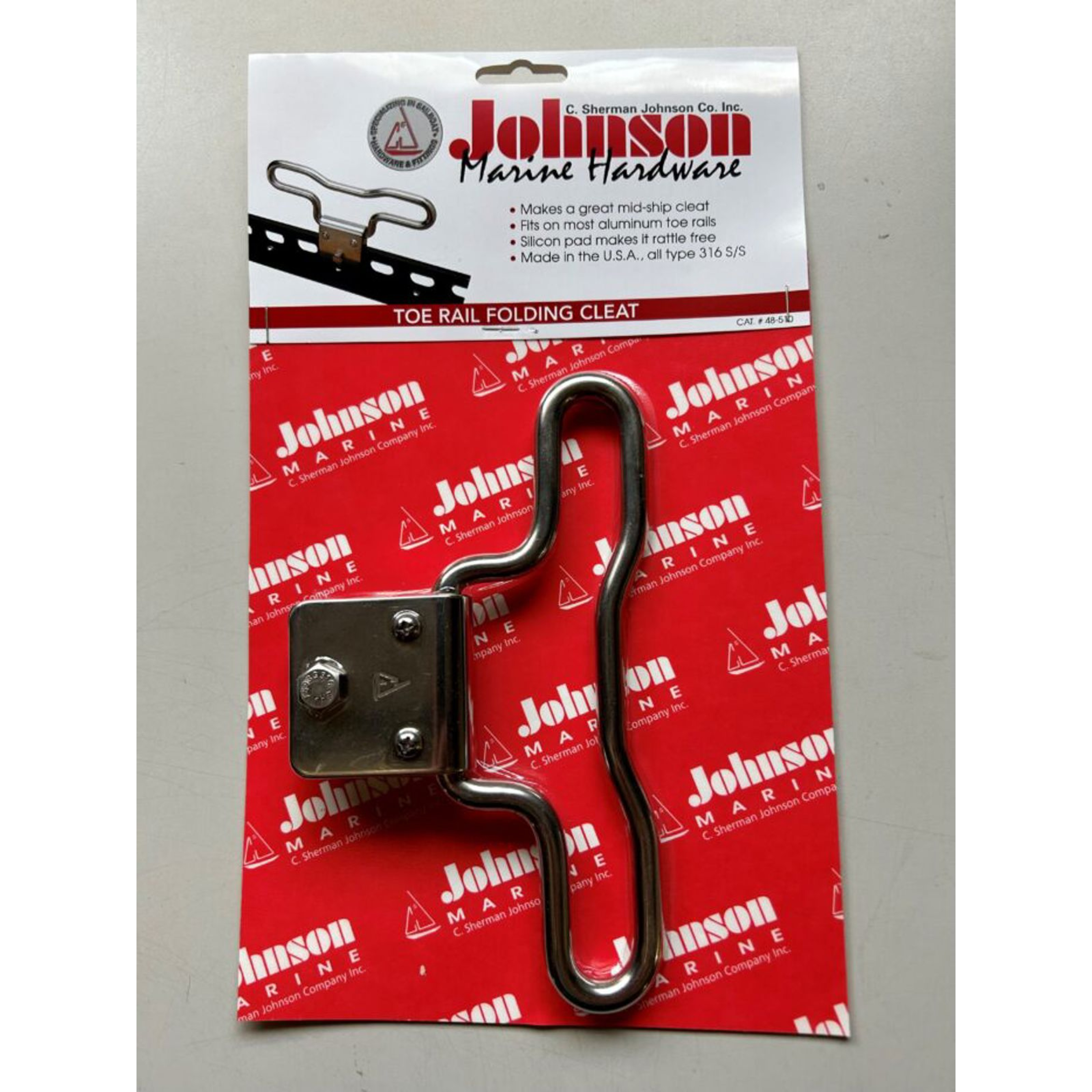 TOE RAIL FOLDING CLEAT SS 3/8"
