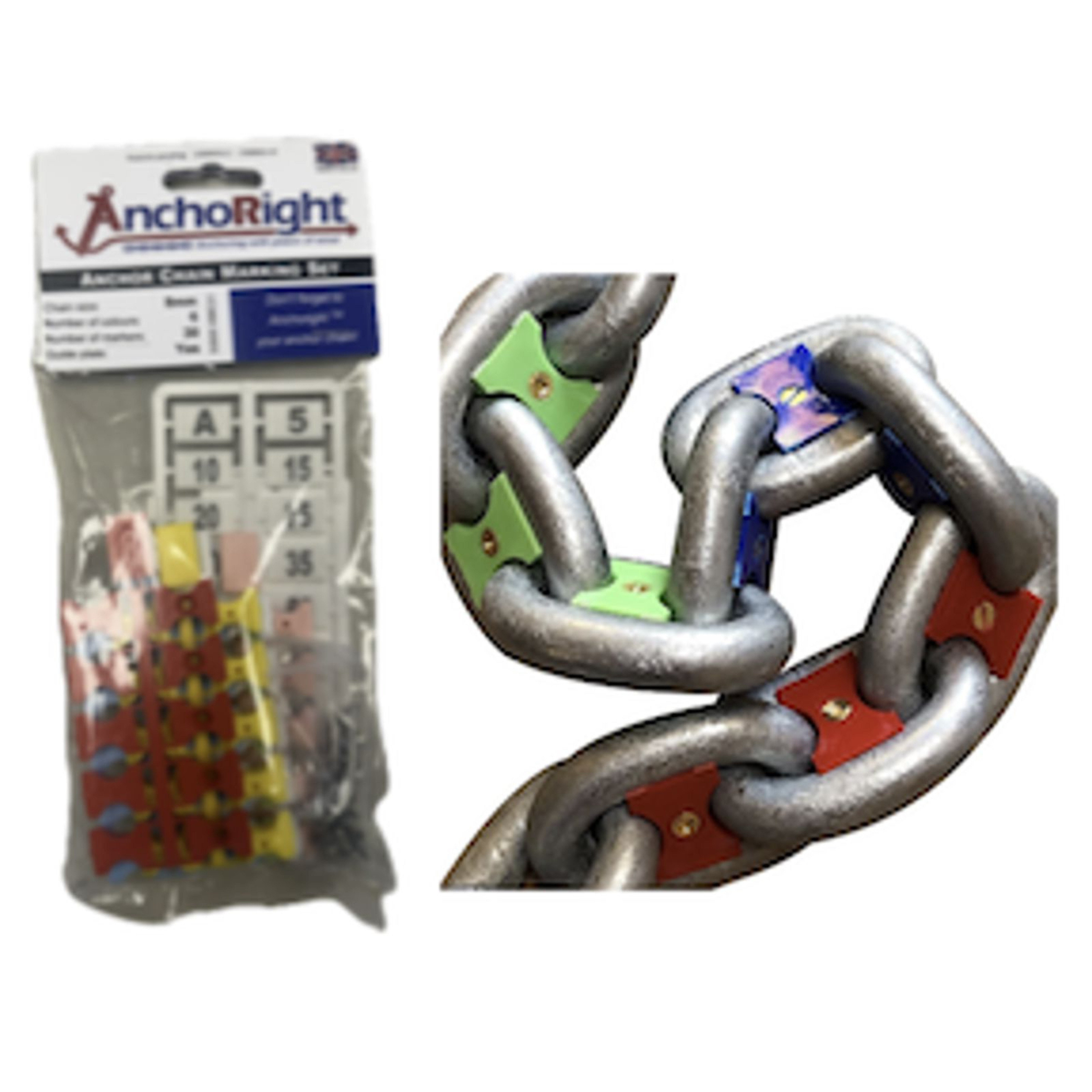 ANCHOR CHAIN MARKING SET 8MM 6 COLOURS